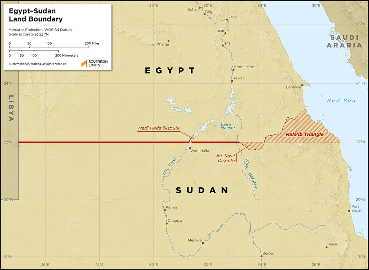 Egypt Sudan Land Boundary Sovereign Limits
